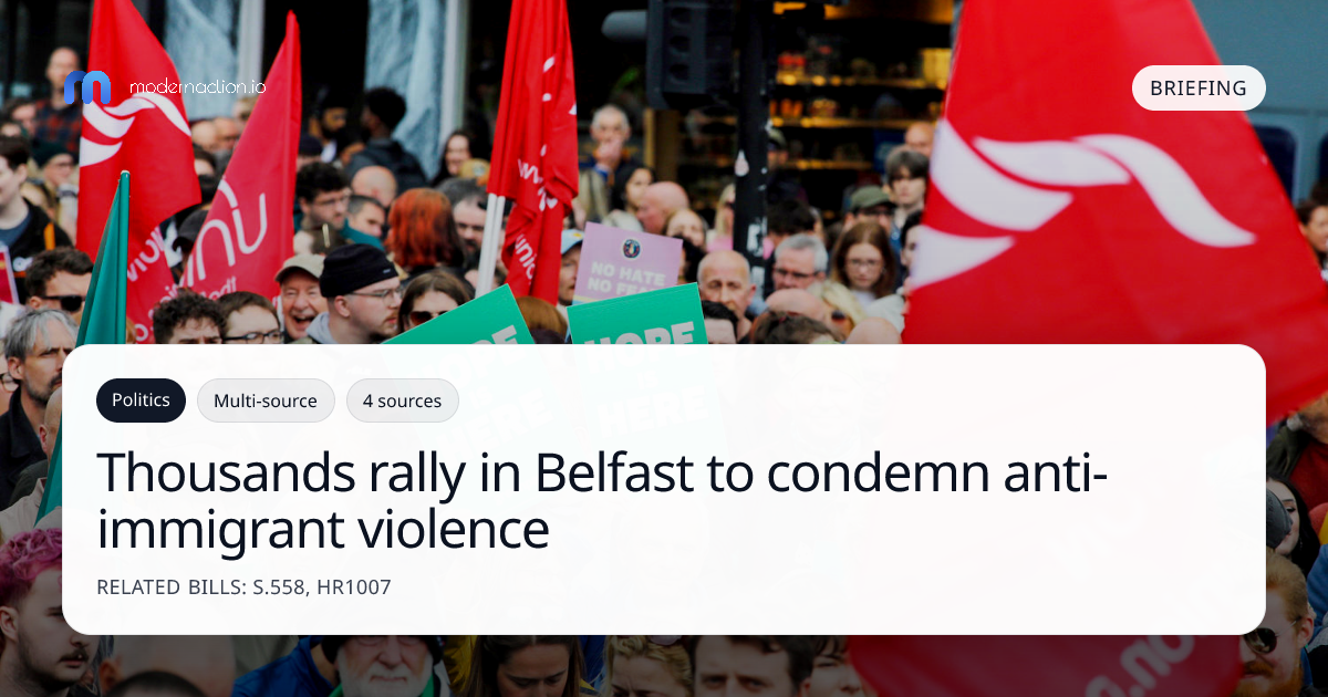 Thousands rally in Belfast to condemn anti-immigrant violence | S.558 ...