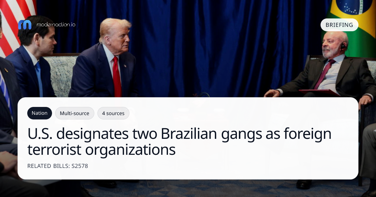 U.S. designates two Brazilian gangs as foreign terrorist organizations ...